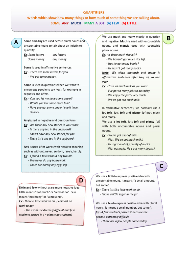 QUANTIFIERS | PDF | Plural | Noun
