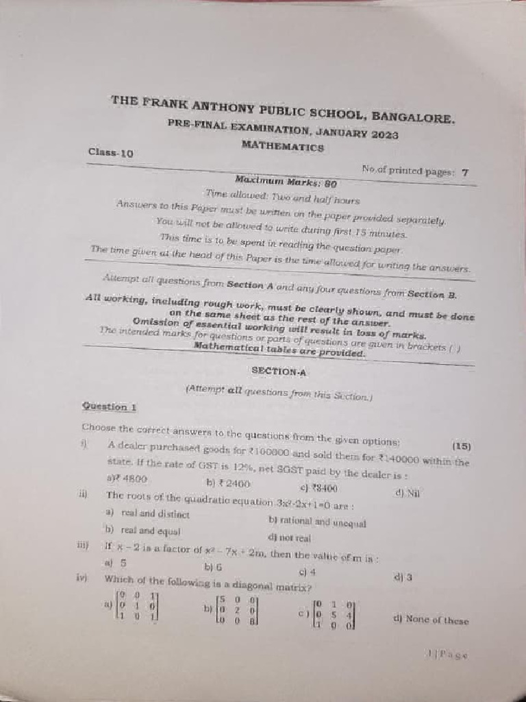 Preboards Maths | PDF
