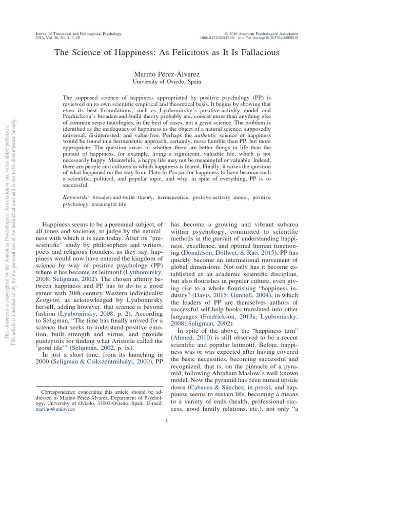 Copia de The Science of Happiness As Felicitous As It Is Fallacious ...