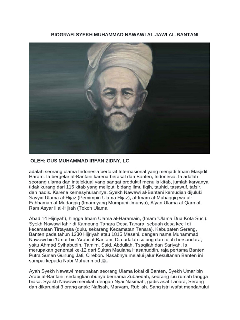 Biografi Syekh Nawawi al-Bantani | PDF