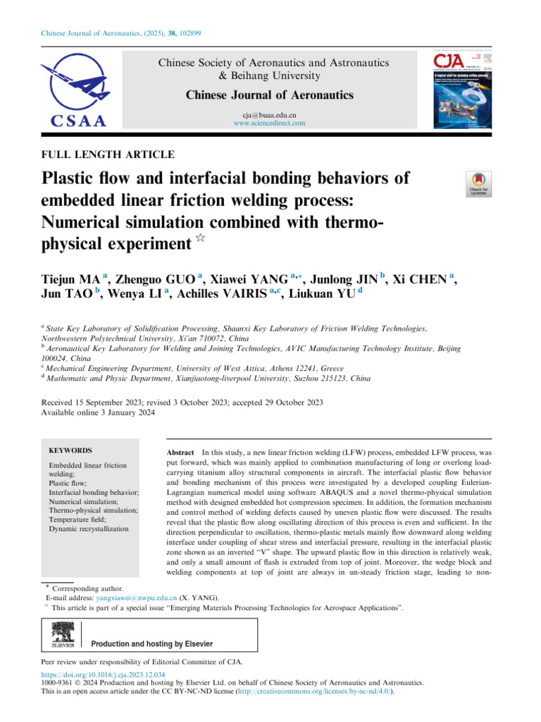 Plastic Flow and Interfacial Bonding Behaviors of Embedded 2025 Chinese ...