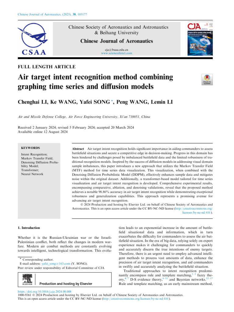 Air Target Intent Recognition Method Combining Graphi 2025 Chinese Journal o | PDF | Time Series ...