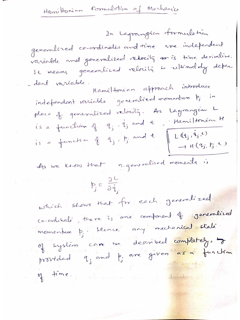Hamilton Equation | PDF