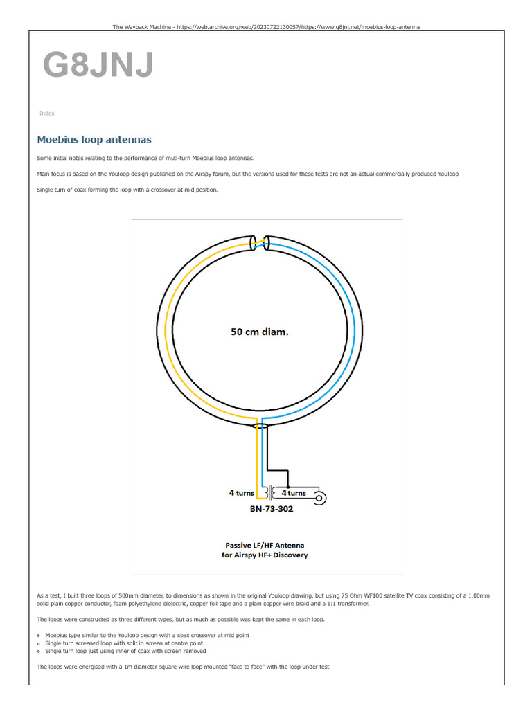 Moebius Loop Antenna Performance Analysis | PDF | Coaxial Cable | Decibel