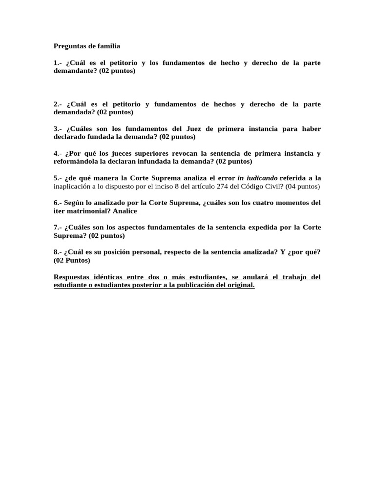 Preguntas de familia | PDF