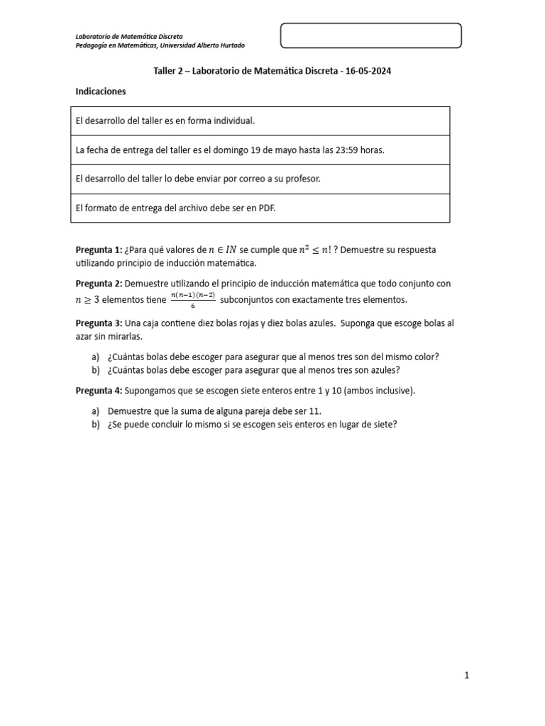 Taller 2 LMD 2024-1 (1) | PDF