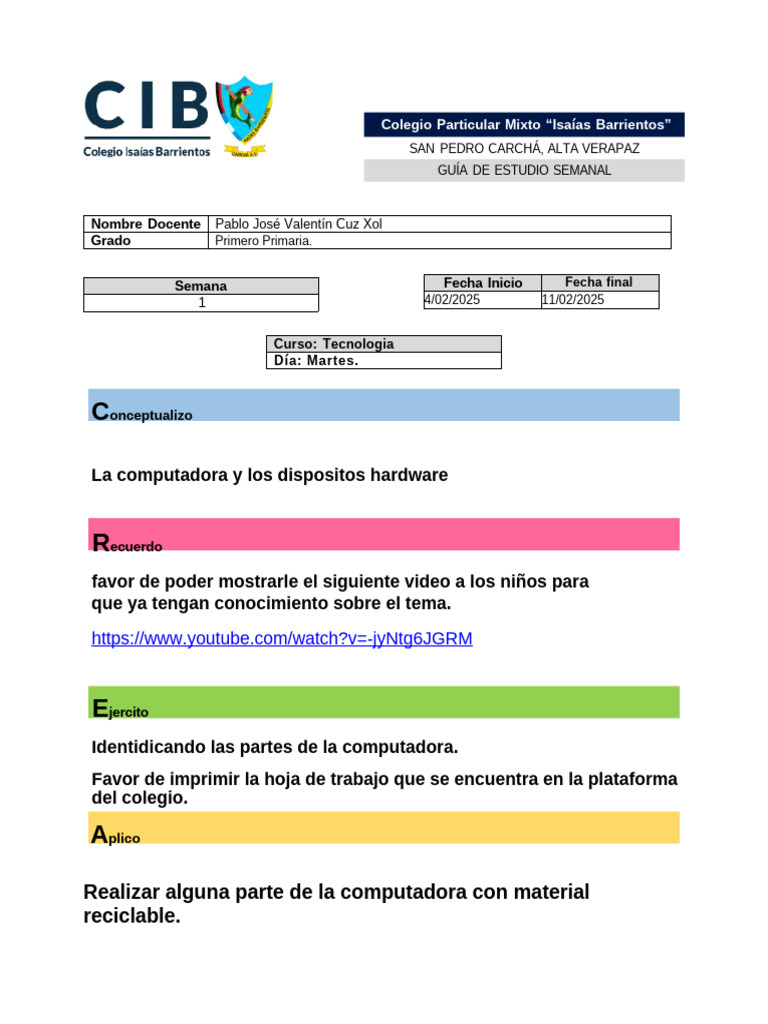 Guia Primero Pri | PDF