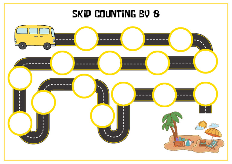 Skip Counting by 8 - Beach | PDF