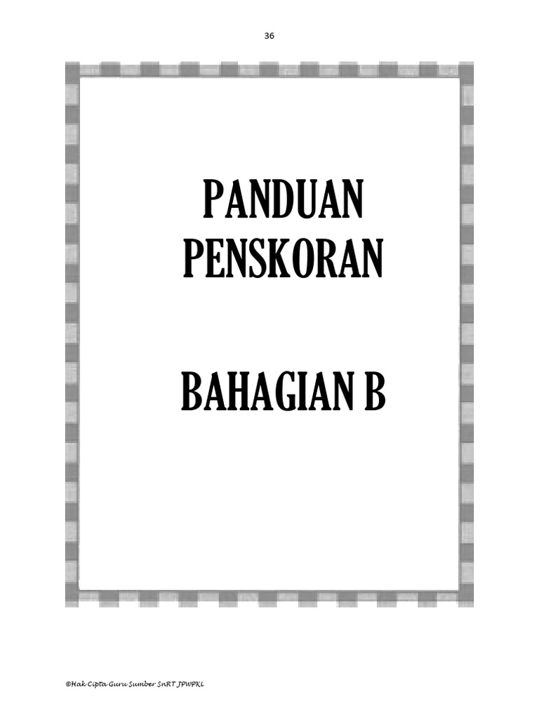 Panduan Penskoran Modul Latihtubi SPM BHG B 2019 | PDF