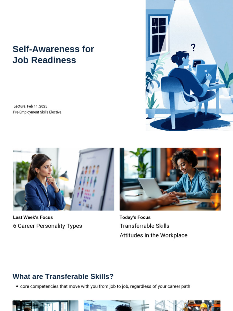 Lecture: Self Awareness For Job Readiness | PDF | Leadership | Skill