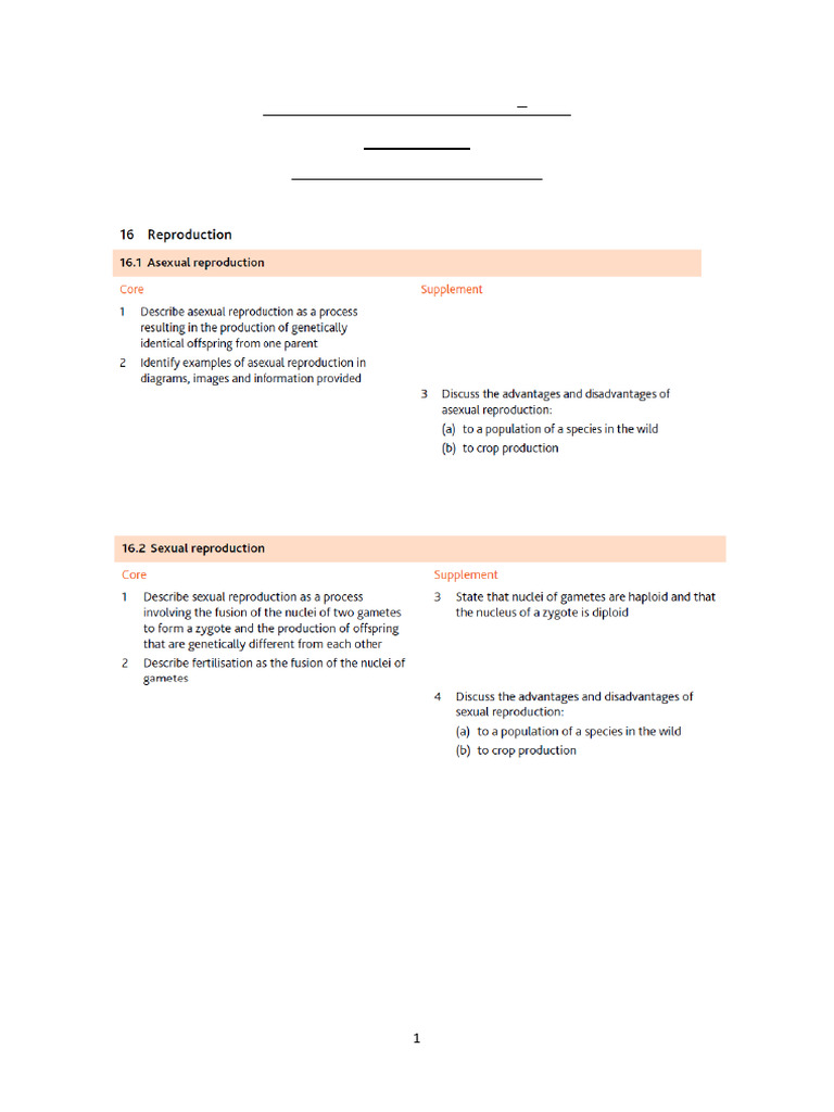 IGCSE Reproduction Revision Guide | PDF | Dominance (Genetics) | Genotype