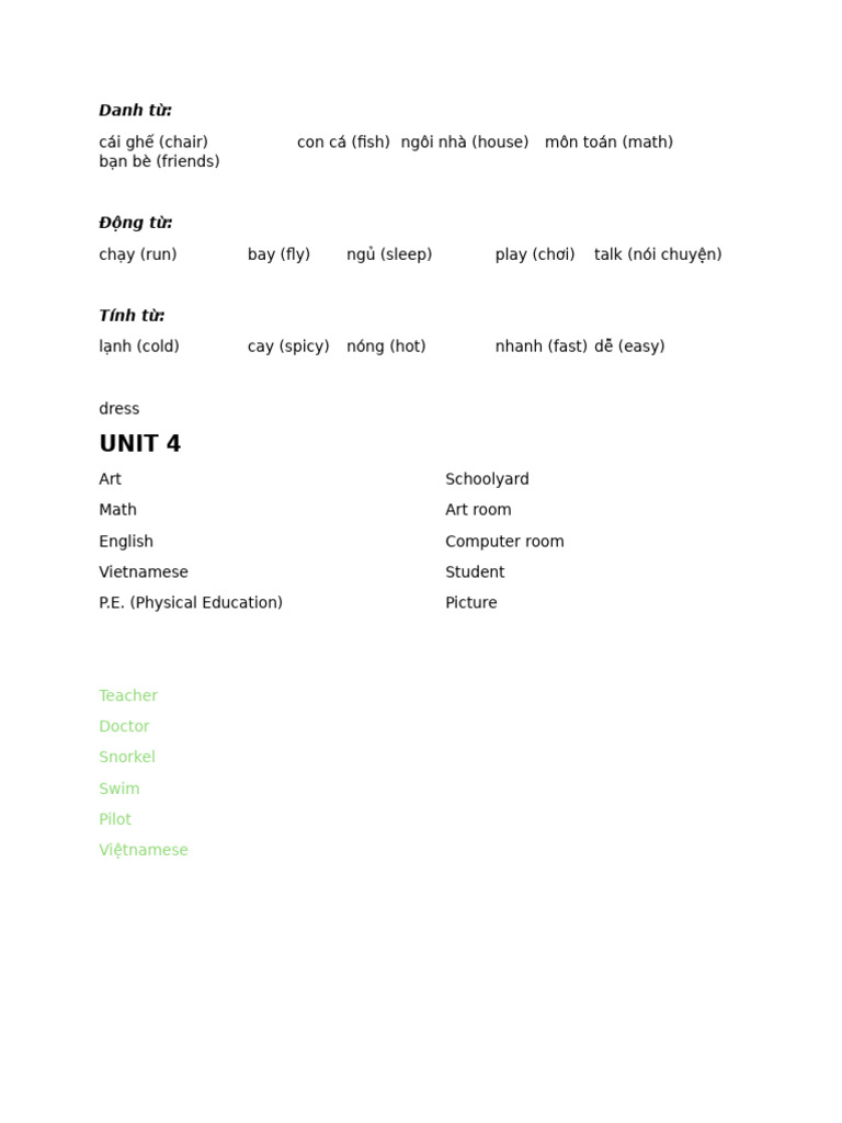 Recap vocabulary 1 | PDF