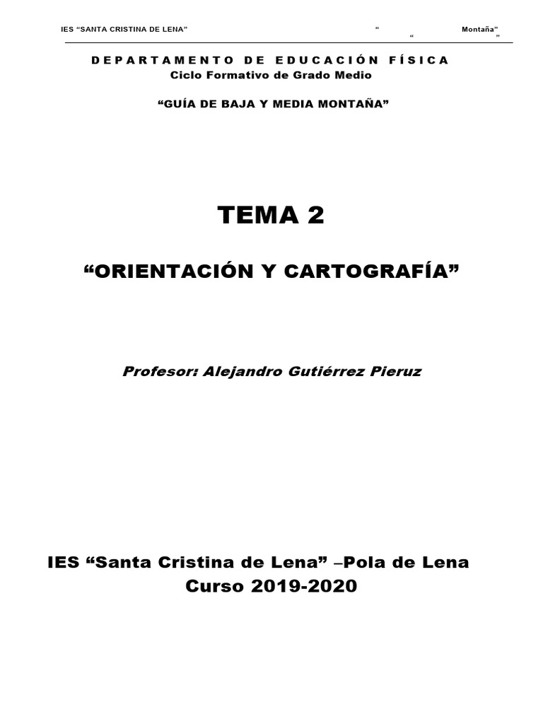 T2 Orientación y Cartografía | PDF | Latitud | Mapa