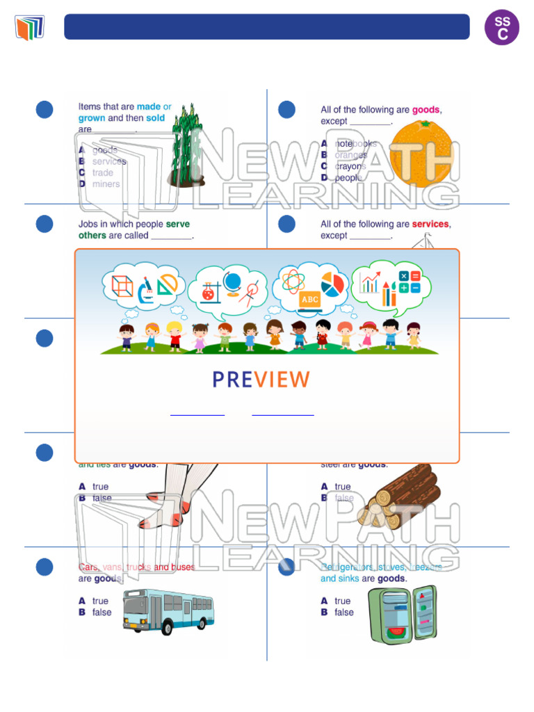 Worksheet Social Studies Grade 3 Goods and Services 0 | PDF | Business ...