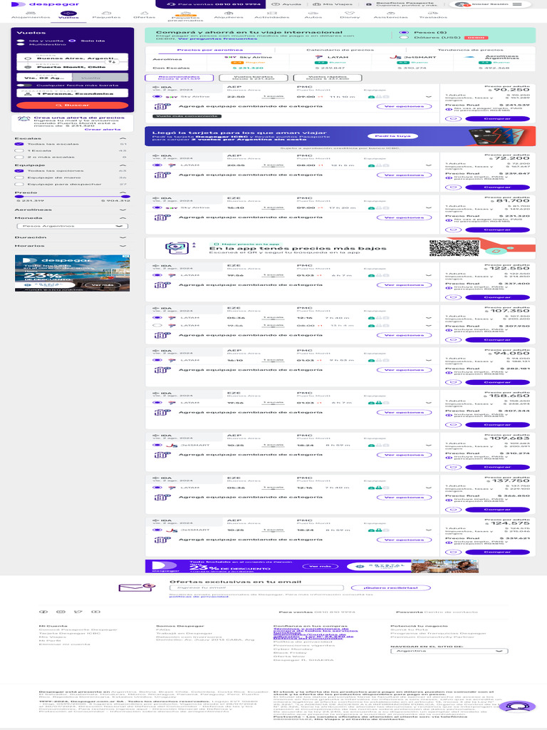 Despegar - Resultados de Vuelos | PDF | Protección al Consumidor | Los consumidores