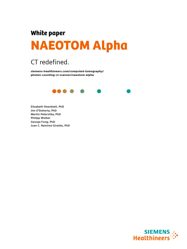 Siemens Healthineers DI CT NAEOTOM Alpha Whitepaper | PDF | Ct Scan | X Ray