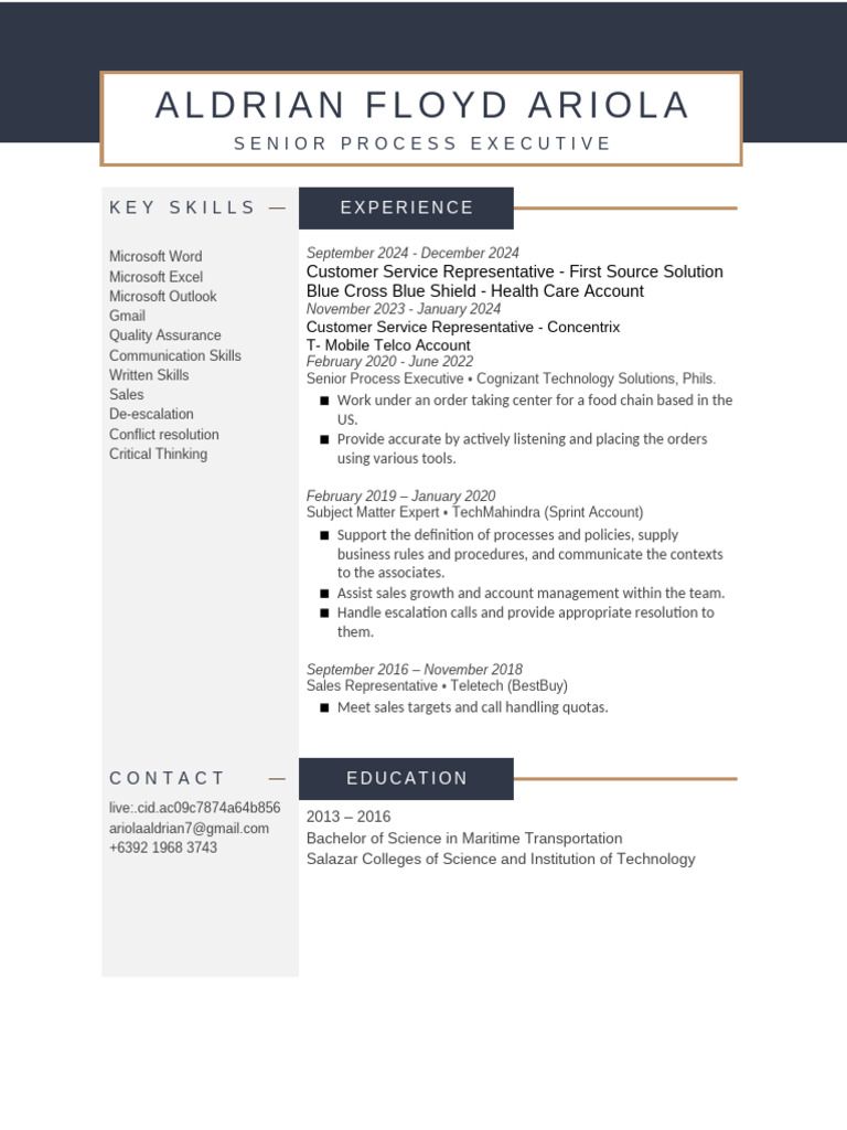 Aldrian Floyd Ariola Resume | PDF