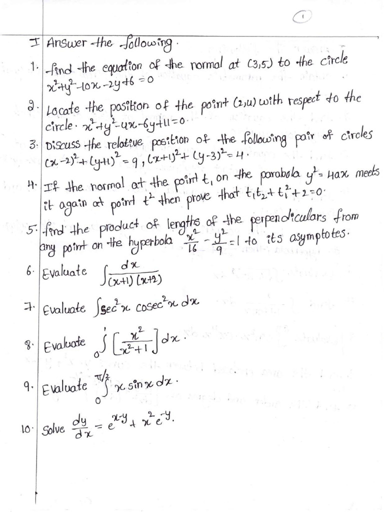 Maths 2b Imp Questions | PDF