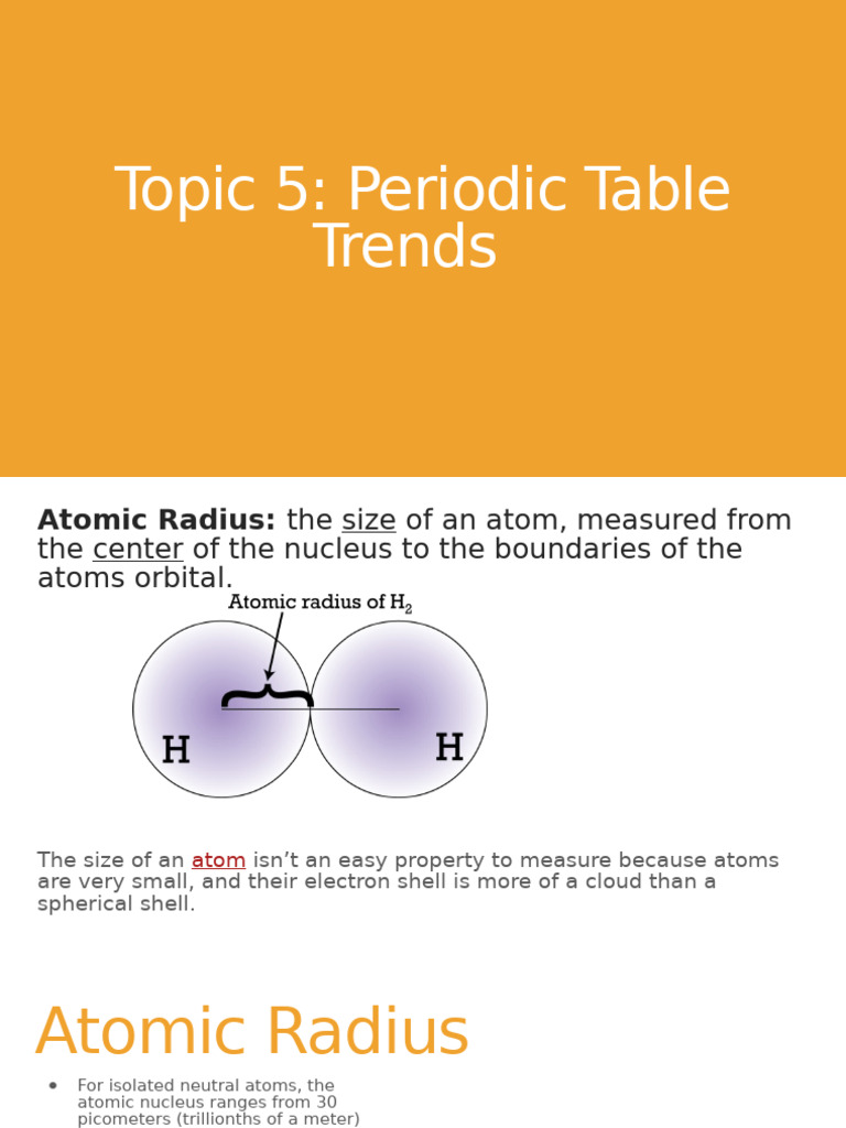 1 Topic 5 Periodic Trends | PDF | Ion | Atoms