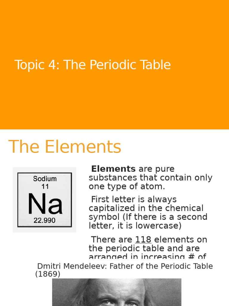 1 Topic 4 The Periodic Table | PDF | Periodic Table | Metals
