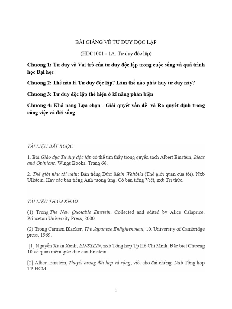 Tmpu0qnfl - Bai Giang Tu Duy Doc Lap - Ban Word Inqt | PDF