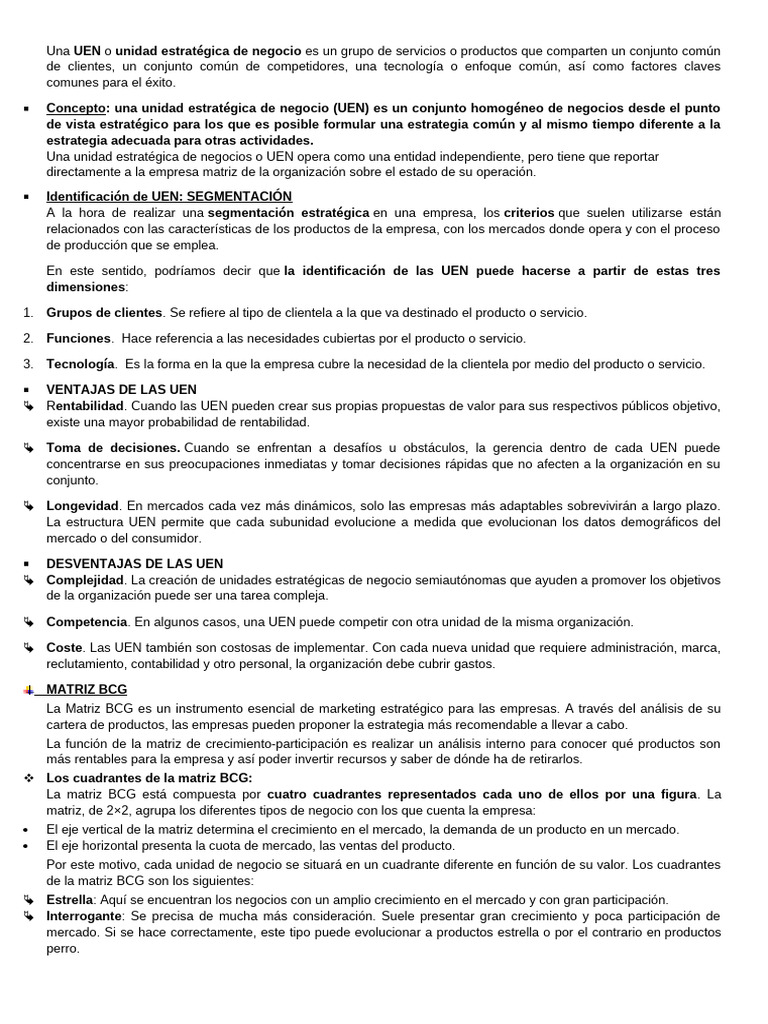 UEN | PDF | Business | Modelo de negocio