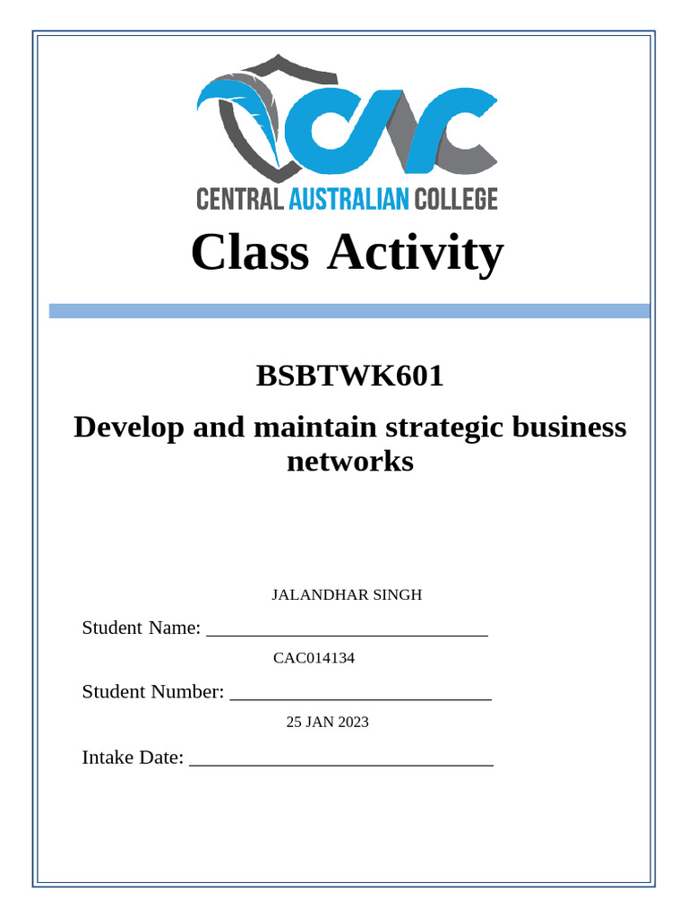 BSBTWK601 CAC Class Activities 1 PDF | PDF | Prescription Drugs | Communication