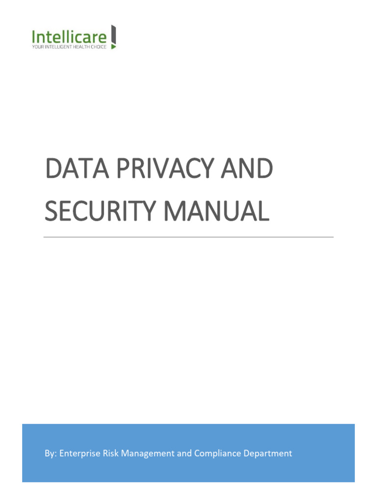 ERMCD14 01 Data Privacy and Security Manual | PDF | Privacy | Information Security