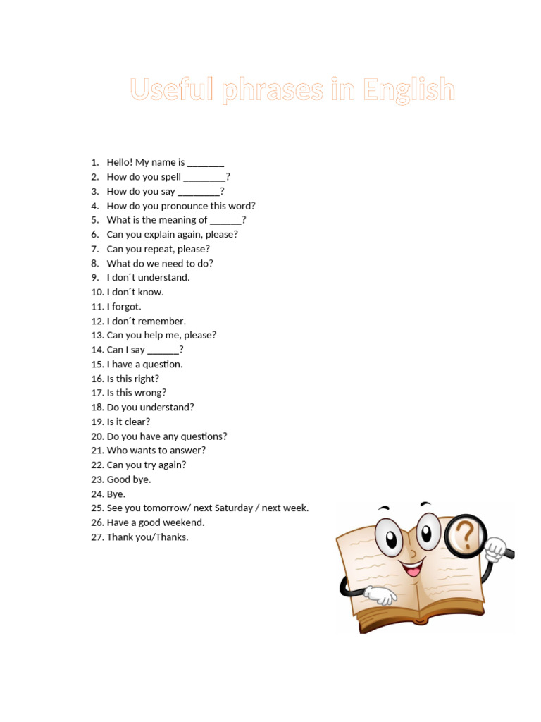 Useful Phrases in English | PDF