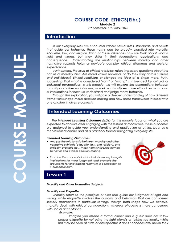 Module-2_Ethics | PDF | Morality | Relativism