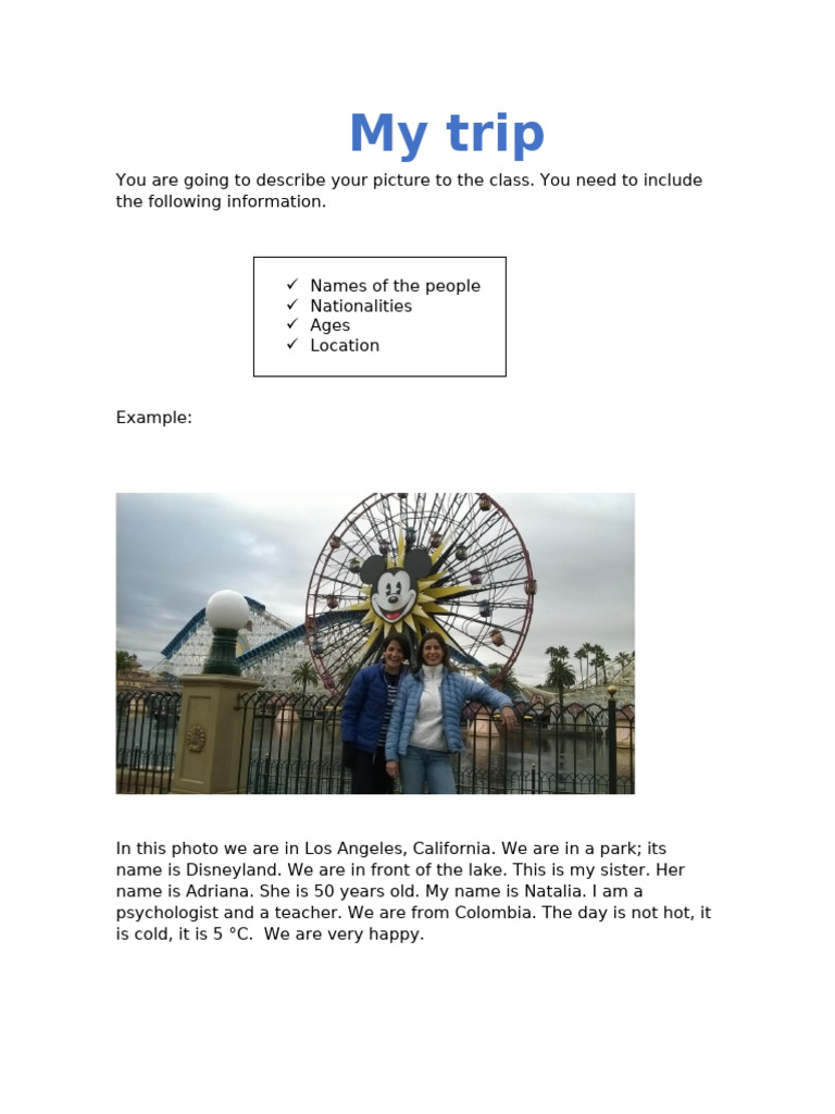 Describe Your Picture | PDF