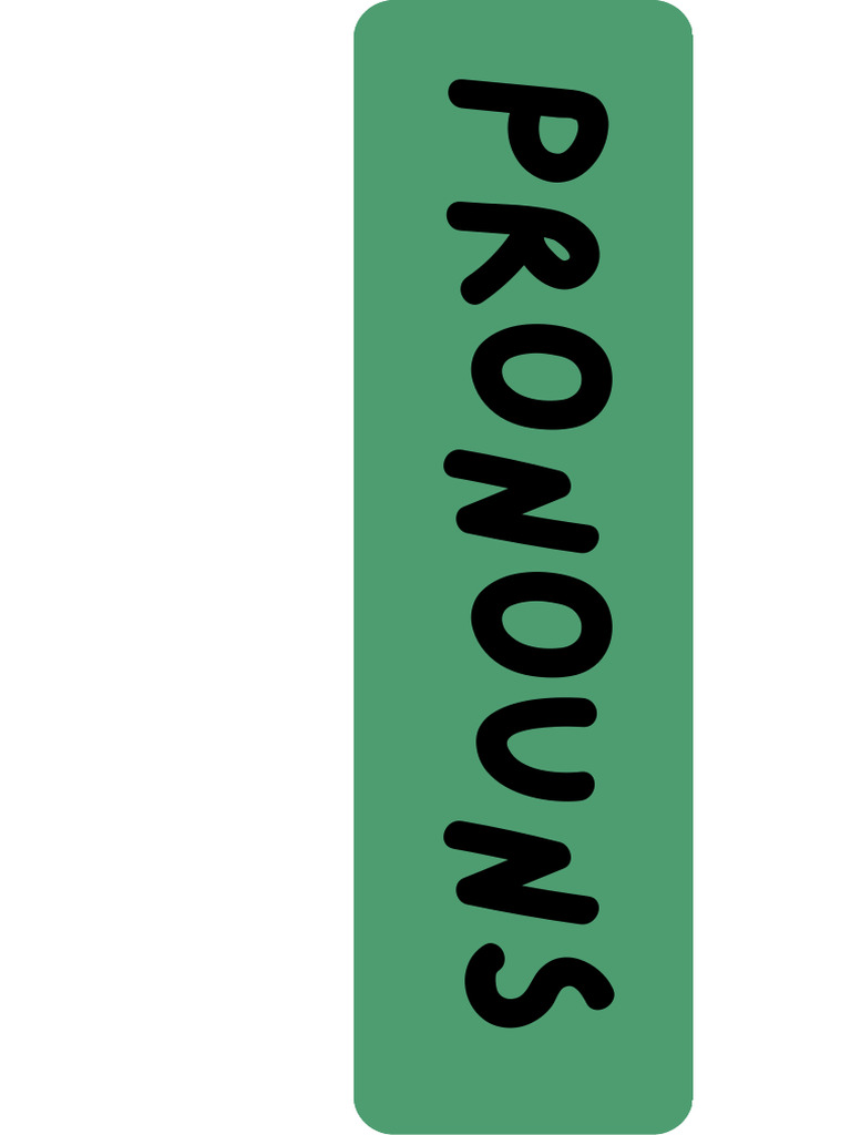 Green and White Animated Personal Pronouns Poster | PDF