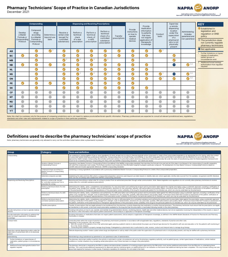 NAPRA PT Scope of Practice in Canada Chart 2021 12 en | PDF | Medical ...