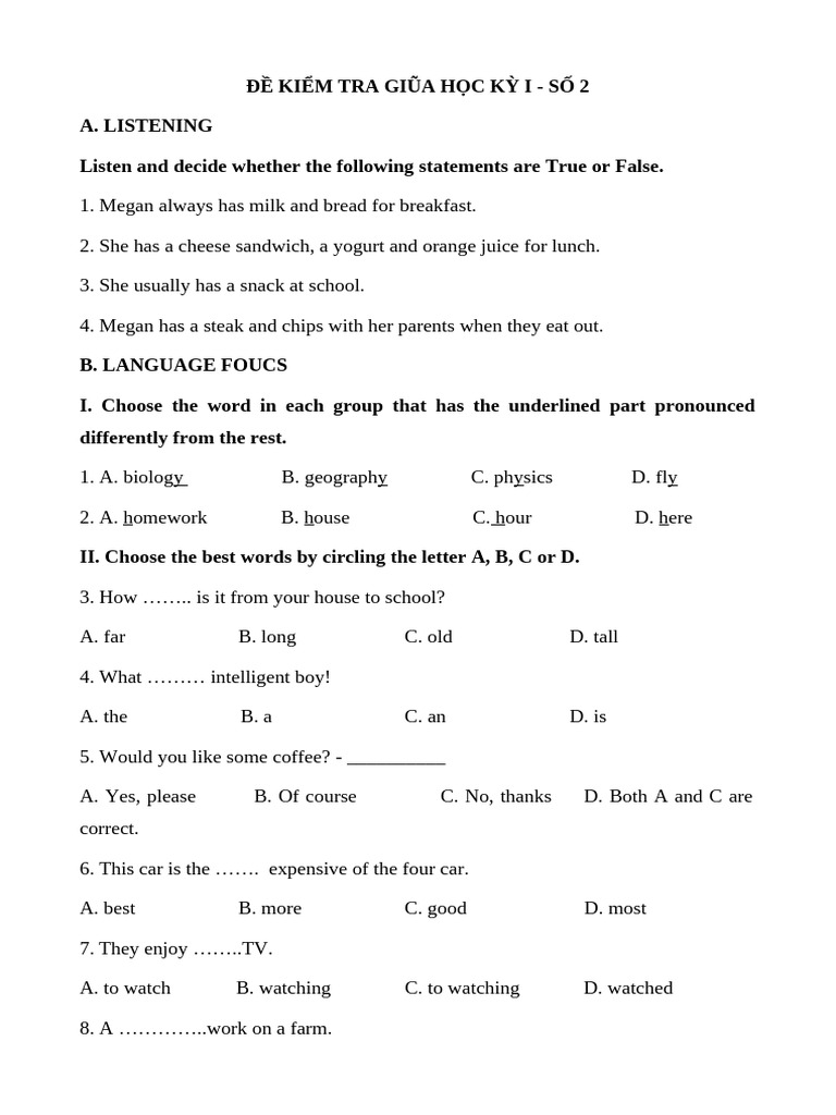 ĐỀ KIỂM TRA GIŨA HỌC KỲ I.2docx | PDF | Judo