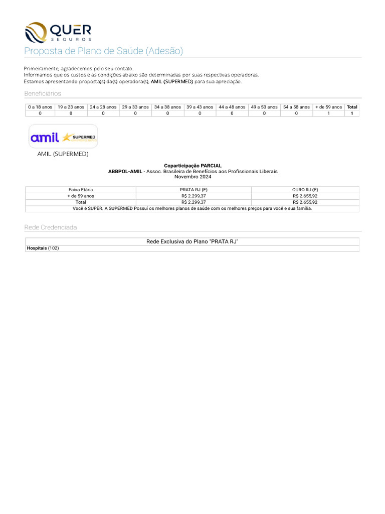 Proposta de Plano de Saúde (Adesão) - Simulador Online | PDF | Hospital | Remédio