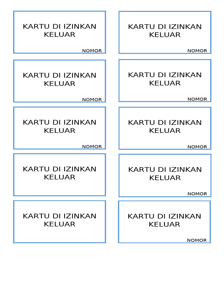 Kartu Izin | PDF