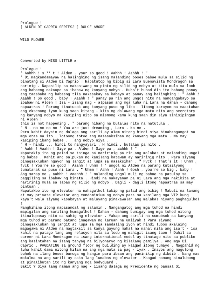 Alden Di Caprio Series2 Dolce Amore Book 1 By. Wild Flower C. Miss Little | PDF