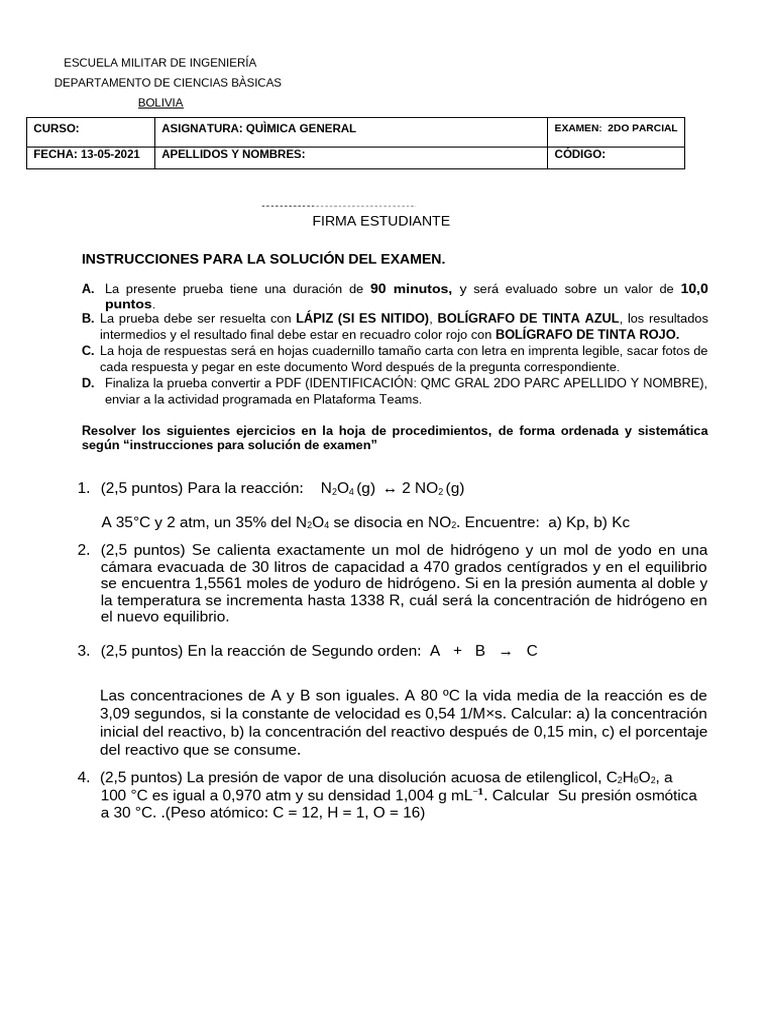 QMC Gral 2do Parc | PDF | Química | Química Física