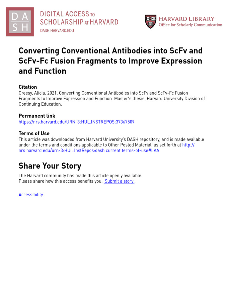 Final Approved Thesis Submission- Alicia Creesy_ScFv-Fc model | PDF ...