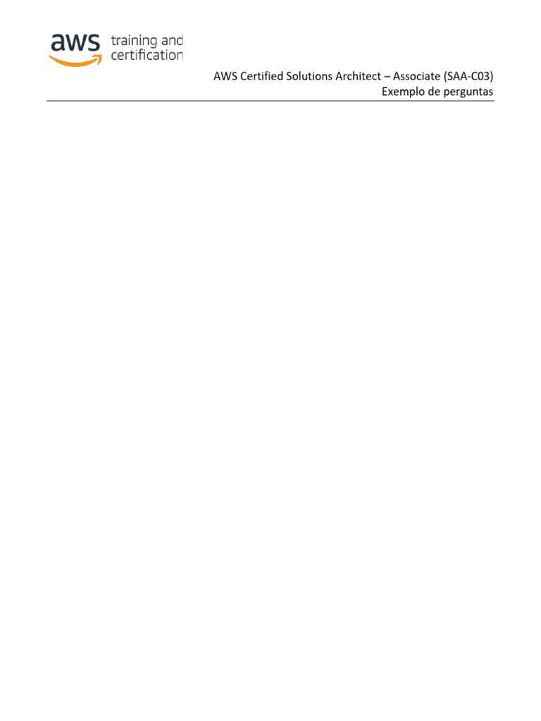 AWS Certified Solutions Architect Associate - Sample Questions | PDF ...