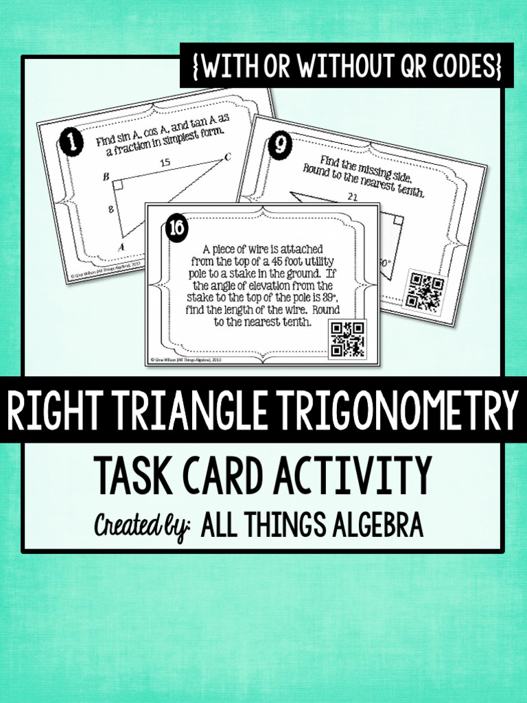 Trigonometry Task Cards With QR Codes | PDF | Trigonometry | Euclidean ...