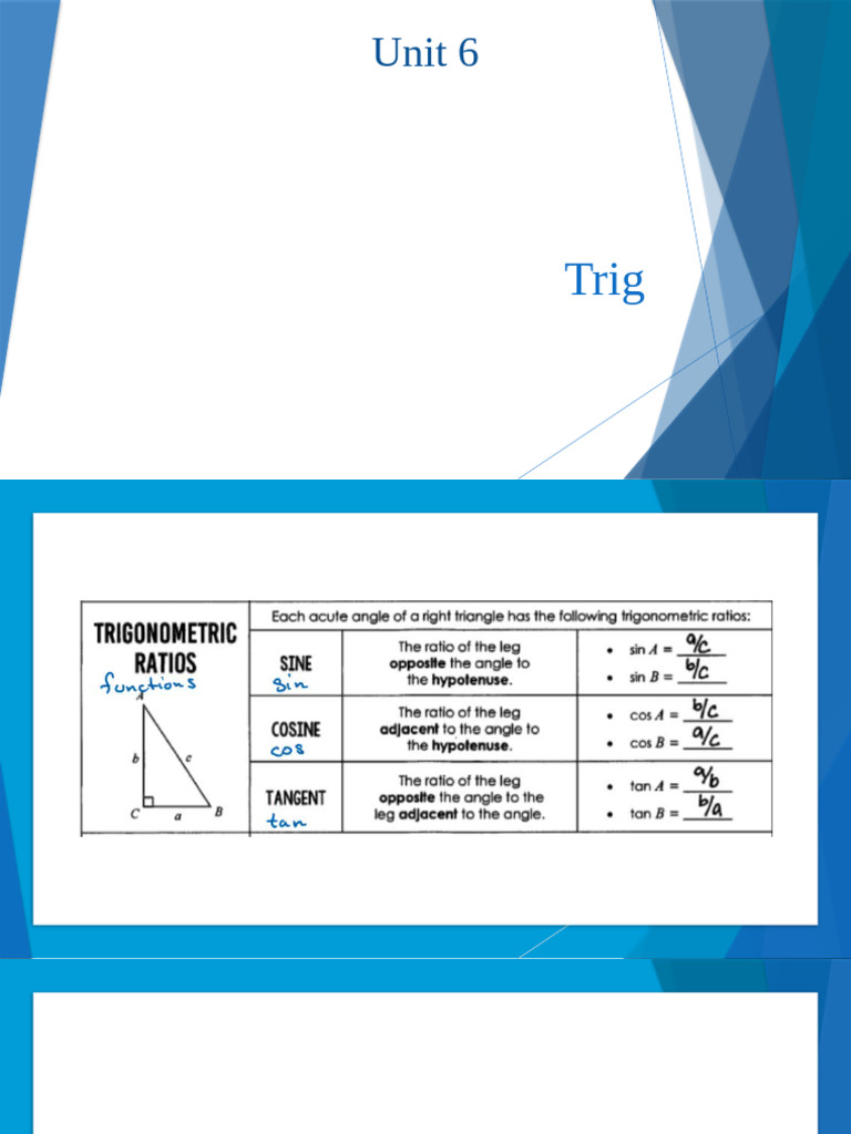 Unit 6 Day 4 PPT - Trig | PDF