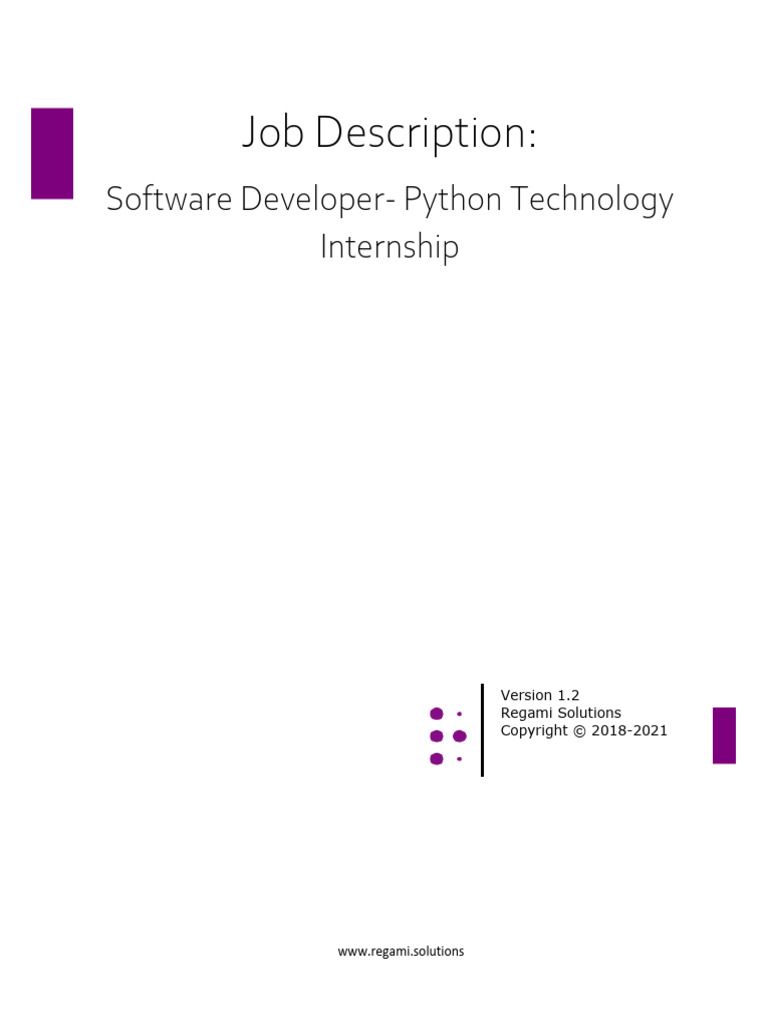 Regami Python Developer Internship JD V1.2 (1) | PDF