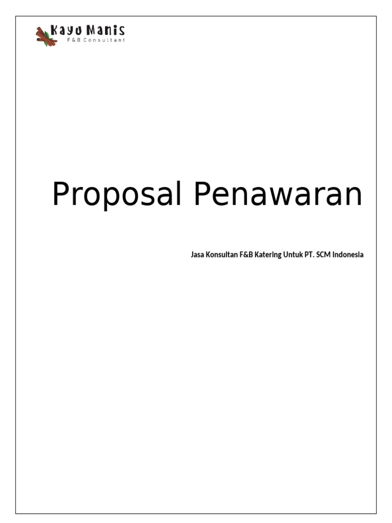 Proposal Konsultan Katering SCM - Rev | PDF