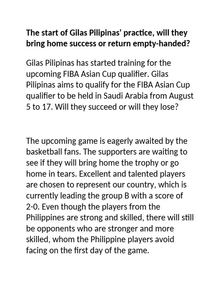 The-start-of-Gilas-Pilipinas | PDF