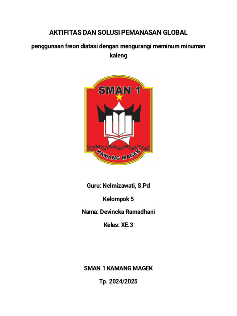Aktifitas Dan Solusi Pemanasan Global | PDF