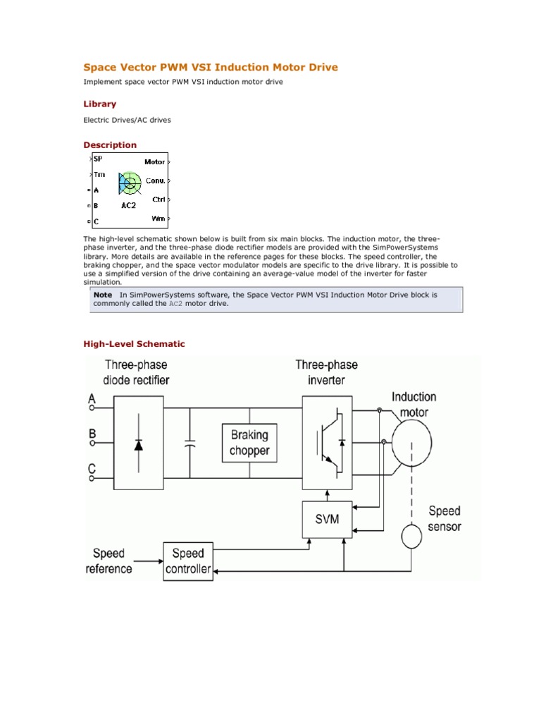 Space Vector PWM VSI Induction Motor Drive | PDF | Power Inverter | Electricity