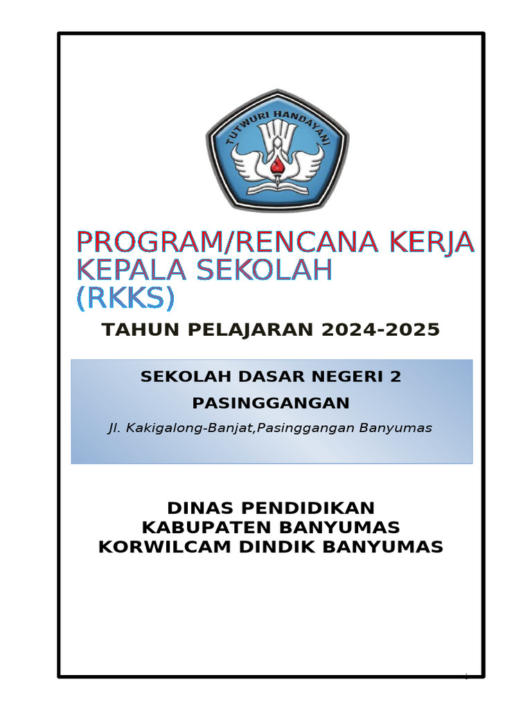 Program Kerja Kepala Sekolah | PDF