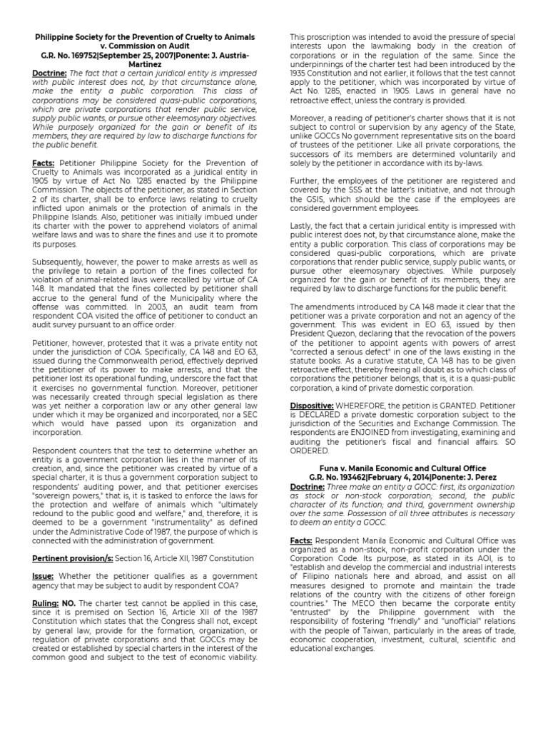 PUBCORP Digests Second Set | PDF | Corporations | Justice