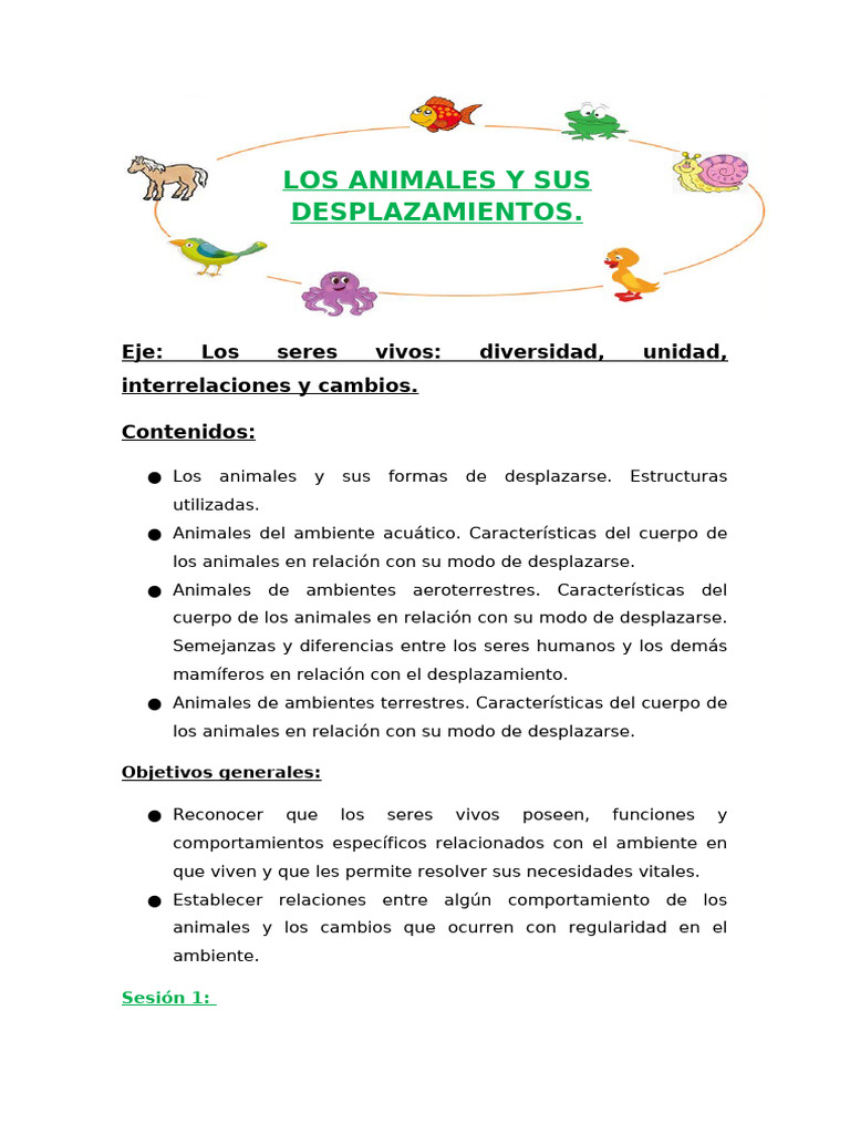 Secuencia-Los Animales y Sus Desplazamientos-2019 | PDF | Zoología